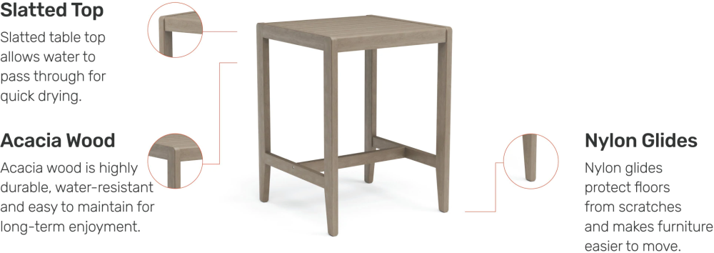 homestyles® Sustain Gray Outdoor High Bistro Table | Urner's ...