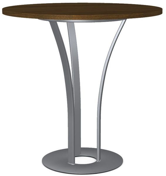 Amisco Customizable Dalia Walnut Veneer Bar Table with Metal Turnip ...