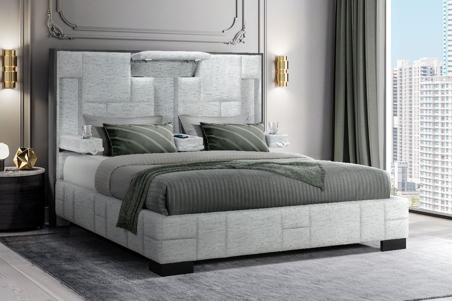 Levelup Queen Bed (Grey) | Walker Furniture & Mattress | Nevada