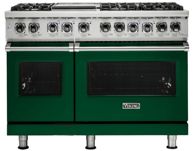 Viking® 5 Series 48" Ivy Liquid Propane Dual Fuel Range with Griddle ...