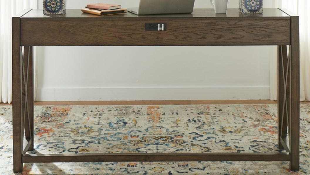 Liberty Furniture Lennox Medium Brown Console Bar Table | Dewey ...