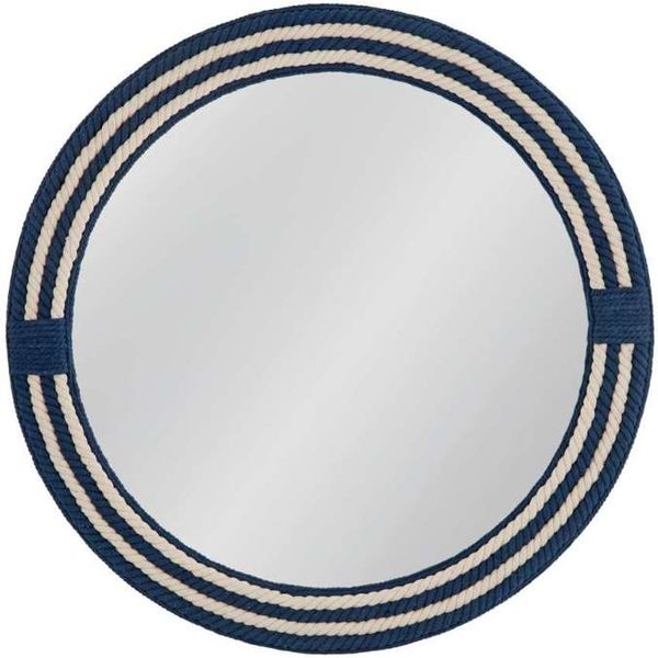 Bassett Mirror Helm Navy/White Wall Accent Mirror | Bob Mills Furniture
