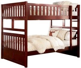 Mazin Furniture Rowe Cherry Full/Full Youth Bunk Bed | Old McDonald's ...