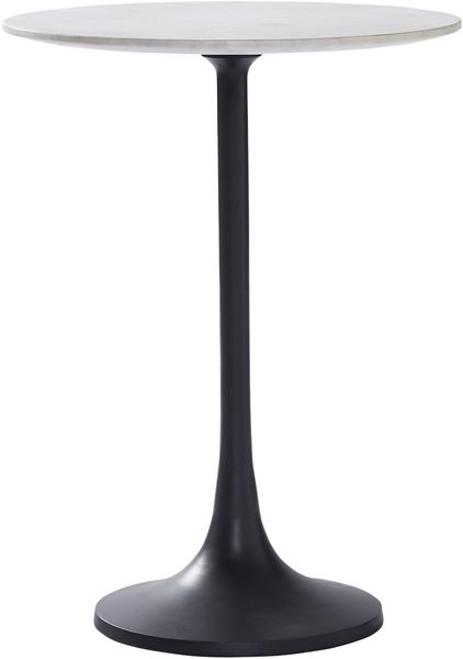 Renwil® Mortain Natural White Marble Table with Black Base | Stubbe's ...