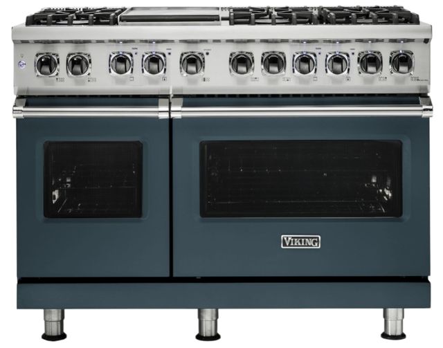 Viking® 5 Series 48" Squall Liquid Propane Dual Fuel Range with Griddle ...