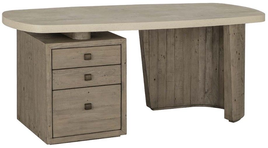 Classic Home Angus Antique White/Distressed Gray 70" Desk | BlvdHome