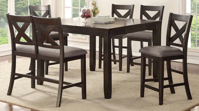 Urban Styles Furniture Monterey 7-Piece Cappuccino Counter Height ...