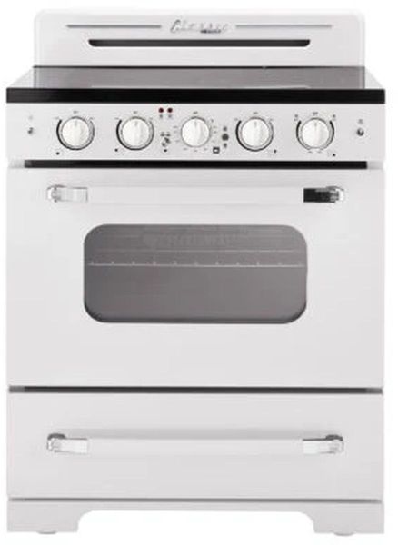 Unique® Appliances Classic Retro 30" Marshmallow White Slide-In ...