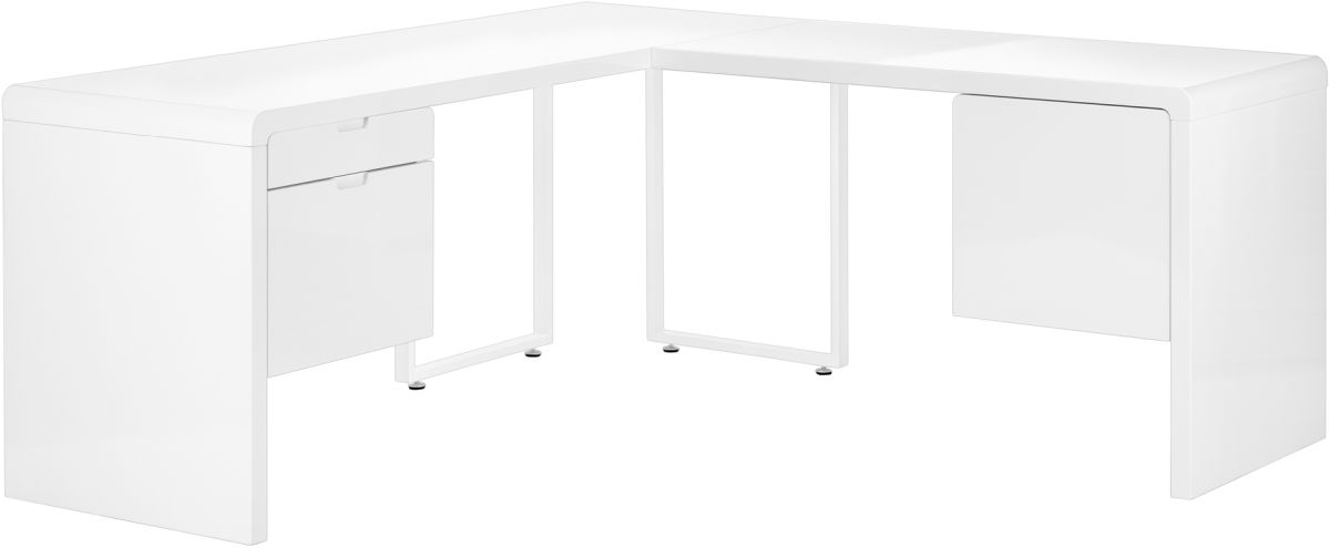 Monarch Specialties Inc. High Glossy White L Shaped Desk Kullberg s BrandSource Home Furnishings Brandon MB