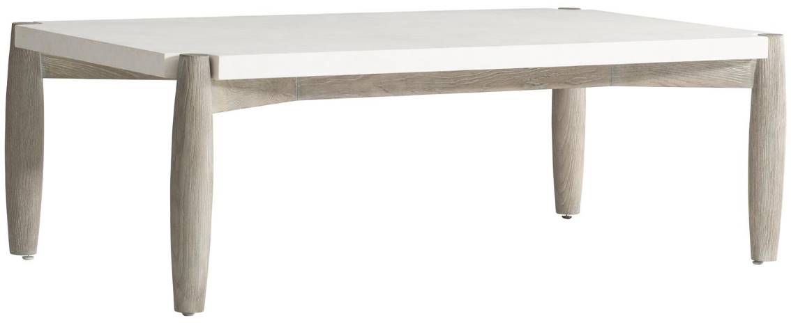 Bernhardt Ashbrook Vellum Cocktail Table with Weathered Greige Legs ...