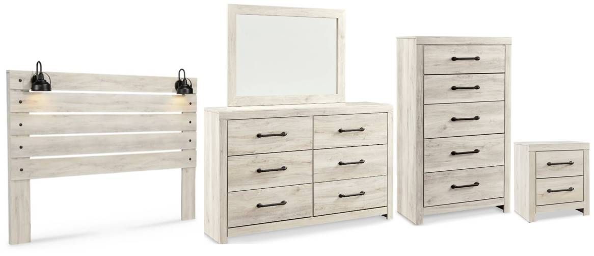 Signature Design by Ashley® Cambeck 5-Piece Whitewash Queen Panel ...