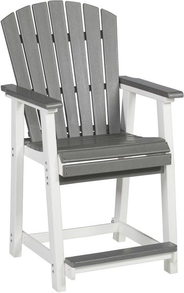 Transville Gray Outdoor Counter Height Bar Stool | Lacks Furniture ...