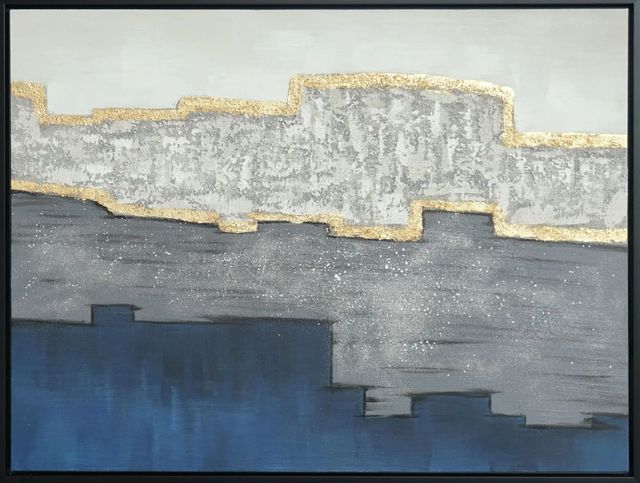 Classy Art Style 21 Hand Painted Textured Canvas with Foil Wall Art ...