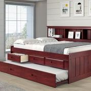Donco Kids Merlot Full Daybed Bookcase Captains Bed With Drawer Storage and Twin Trundle Colder s Milwaukee Area