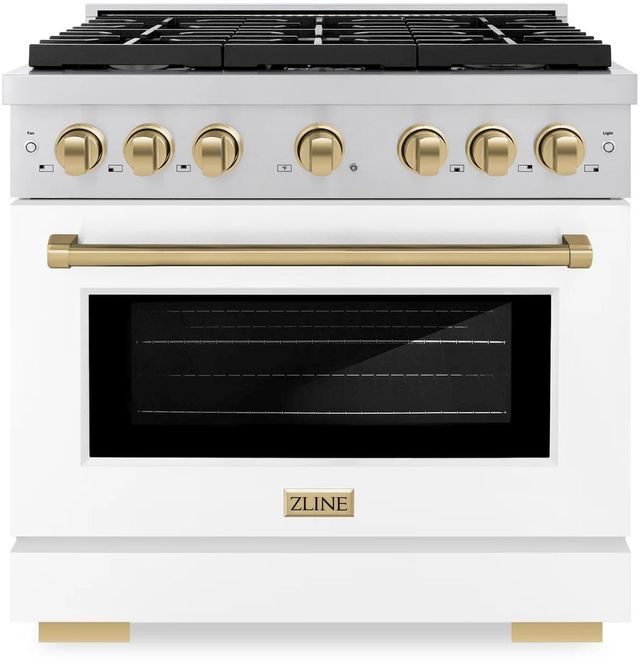 ZLINE Autograph Edition Paramount 36" Stainless Steel Freestanding Dual ...