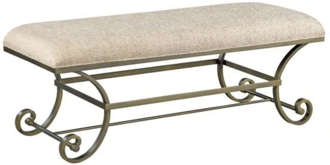 American Drew® Savona Beige/Vintage Gold Bed Bench | Bob Mills Furniture