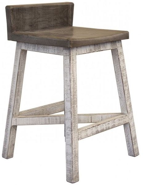 International Furniture Direct Stone Gray/White Counter Stool | Big ...