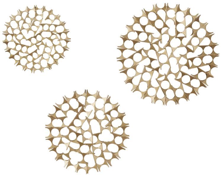 UMA Enterprise 3-Piece Gold Cutout Wall Decor Set | Fischer Furniture ...