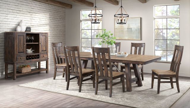 Intercon Transitions Driftwood/Sable Trestle Dining Table & 4 Chairs ...