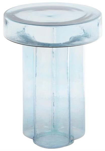 Deco Marche Light Blue End Accent Table with Cylinder Base | Fischer ...