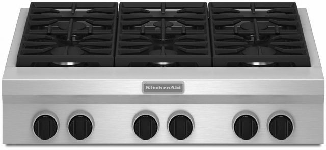 KitchenAid® 36" Stainless Steel Commercial-Style Gas Rangetop | Carmona ...