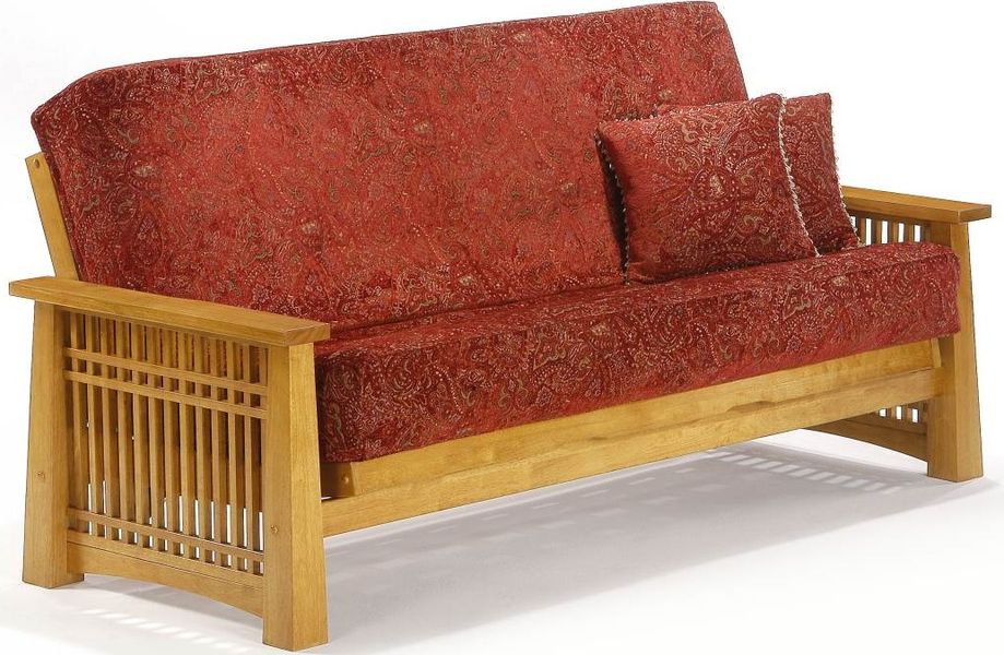 Futon coulissant Solstice en tissu rouge Night & Day Furniture ...