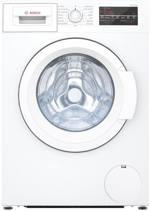 Bosch® 300 Series 2.2 Cu. Ft. White Front Load Washer | Barber & Haskill