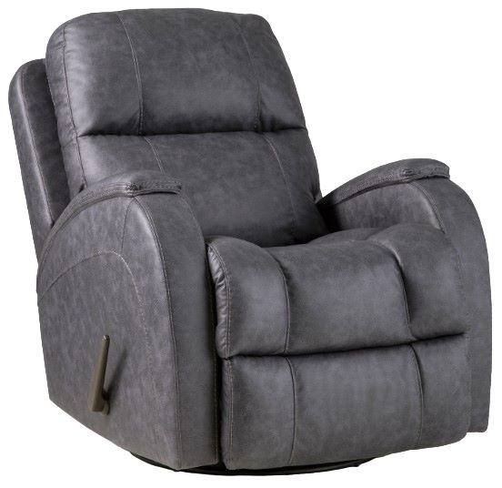 HomeStretch Zena Gray Manual Swivel Glider Recliner Miskelly Furniture