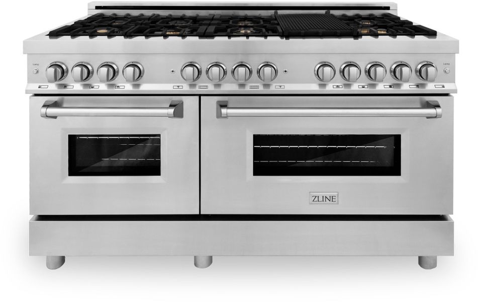 ZLINE 60" Stainless Steel Pro Style Dual Fuel Range | M & H Appliance