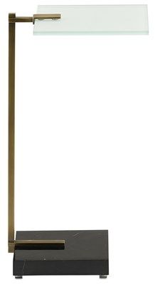 Currey & Company Neil Glass Top Drinks Table with Antique Black Base ...