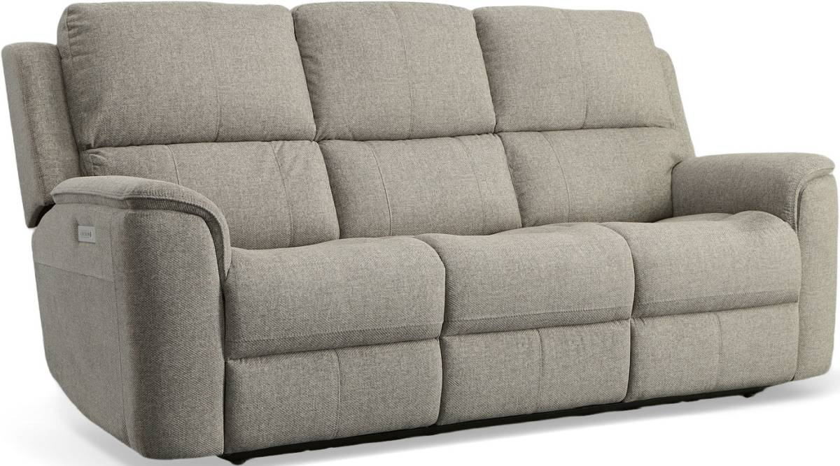 Flexsteel Henry Hickory Power Reclining Sofa with Power Headrests and Lumbar Park Home Store Duncansville PA