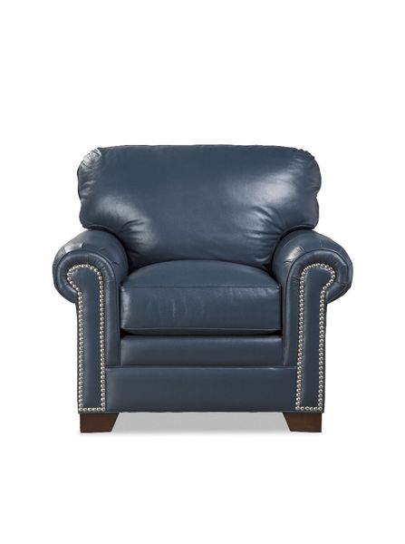 Craftmaster® Customizable CM Leather Pleated Rolled Arm Chair | Big ...
