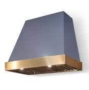 AGA Cascade 36" Stone Blue Wall Mounted Range Hood with Polished Brass ...