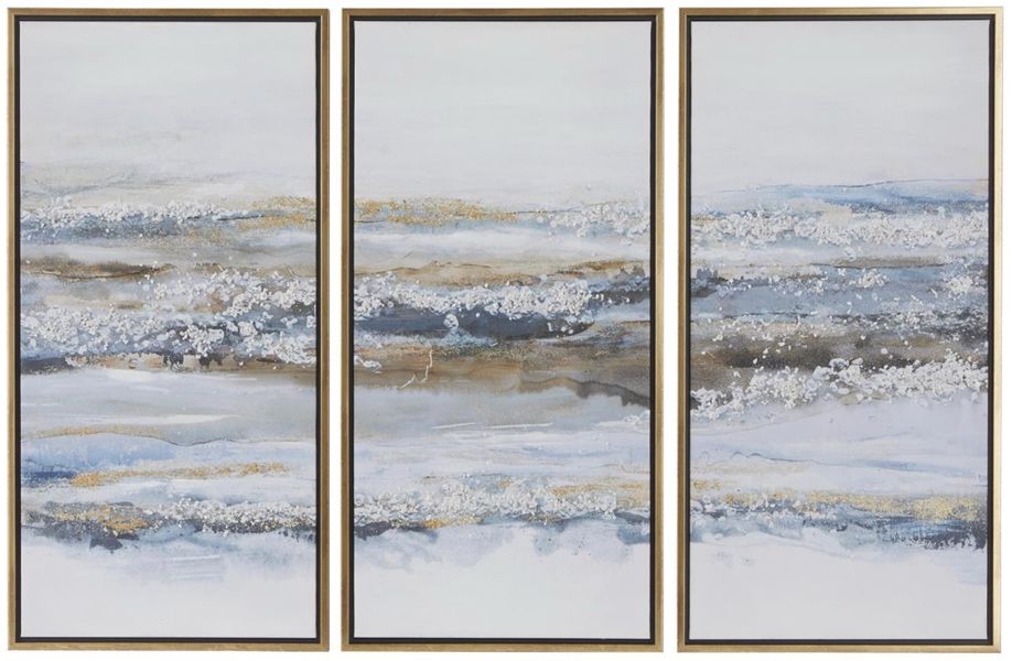 Deco Marche 3-Piece Canvas Landscape Blue Wall Art | Fischer Furniture ...