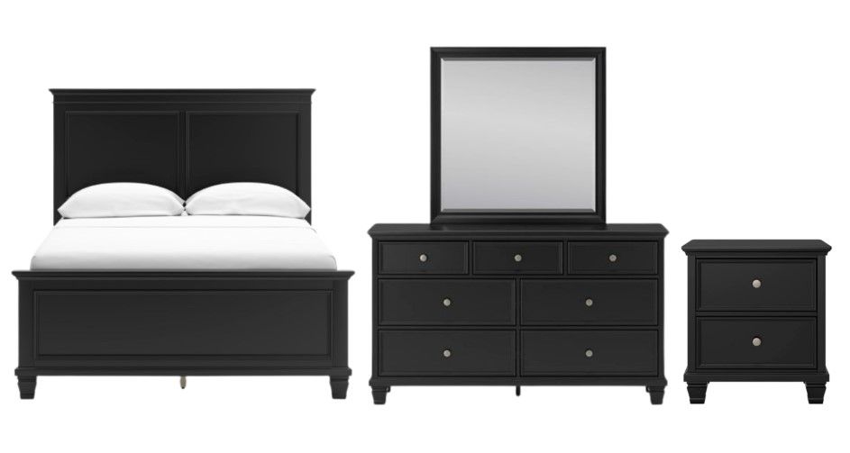 Signature Design by Ashley® Lanolee 4-Piece Black King Panel Bedroom ...