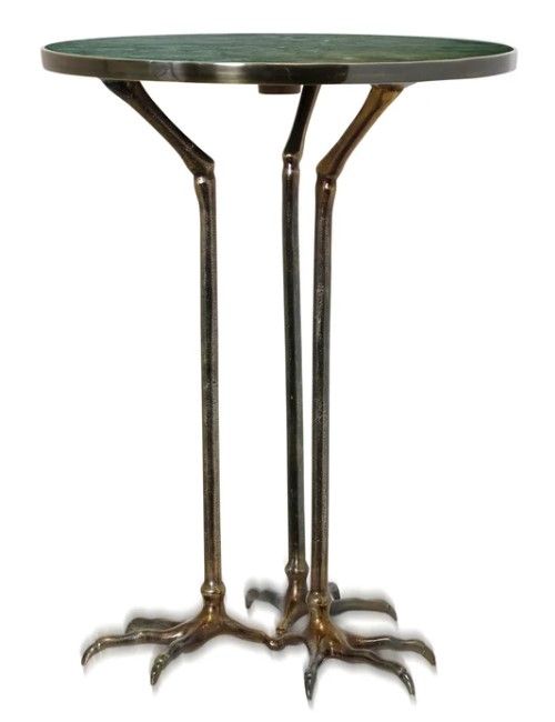 StyleCraft Emerald Marble Top Side Table with Bronze Base | Colder's ...