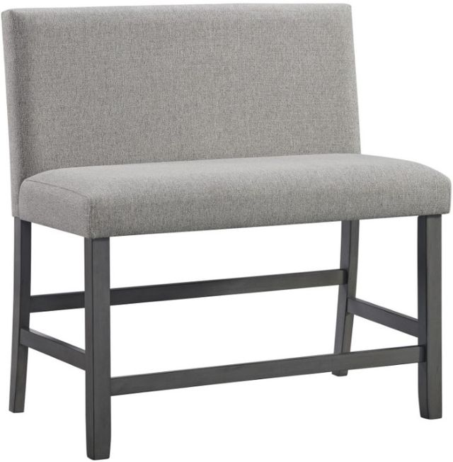 Elements International Seneca Gray Upholstered Counter Dining Bench | Hoelscher's Fine Furniture ...