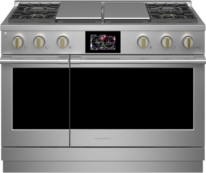 Monogram® Statement Collection 48" Stainless Steel Freestanding Dual ...