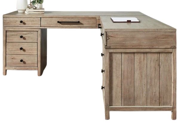 Liberty Furniture Proximity Place Barley Buff L Shaped Desk | St ...