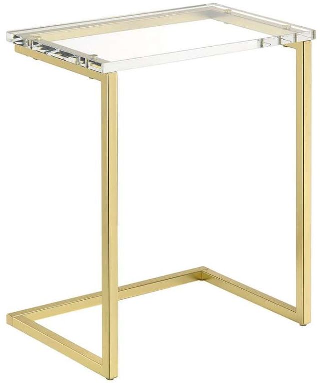 Progressive® Furniture A La Carte Acrylic C-Table with Satin Gold Base ...
