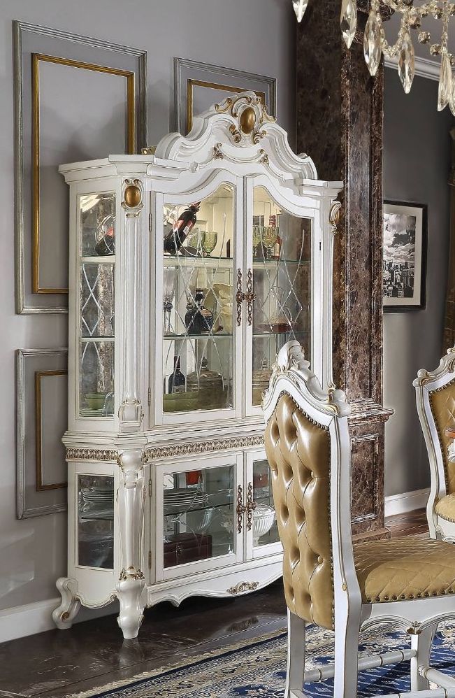 ACME Furniture Picardy Antique Pearl Curio Wood s Furniture