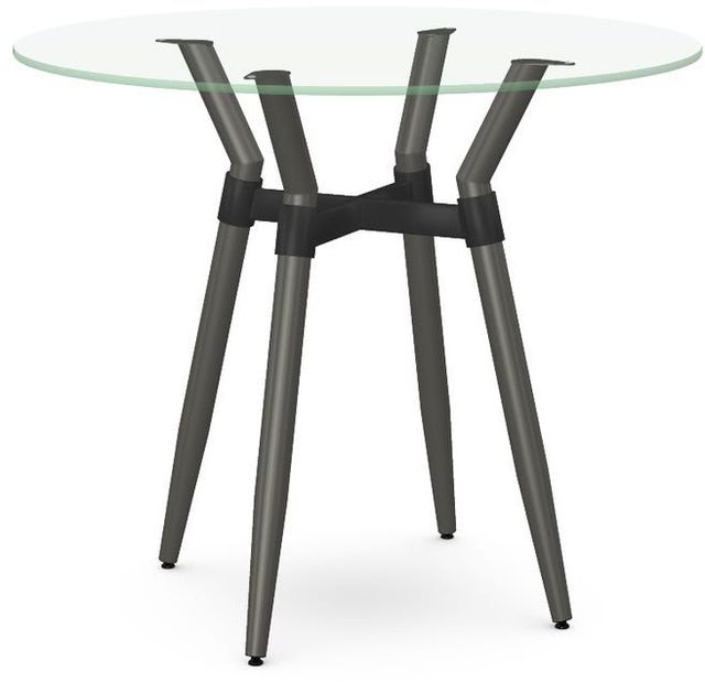 Amisco Customizable Link Clear Glass 36" Round Counter Height Table ...