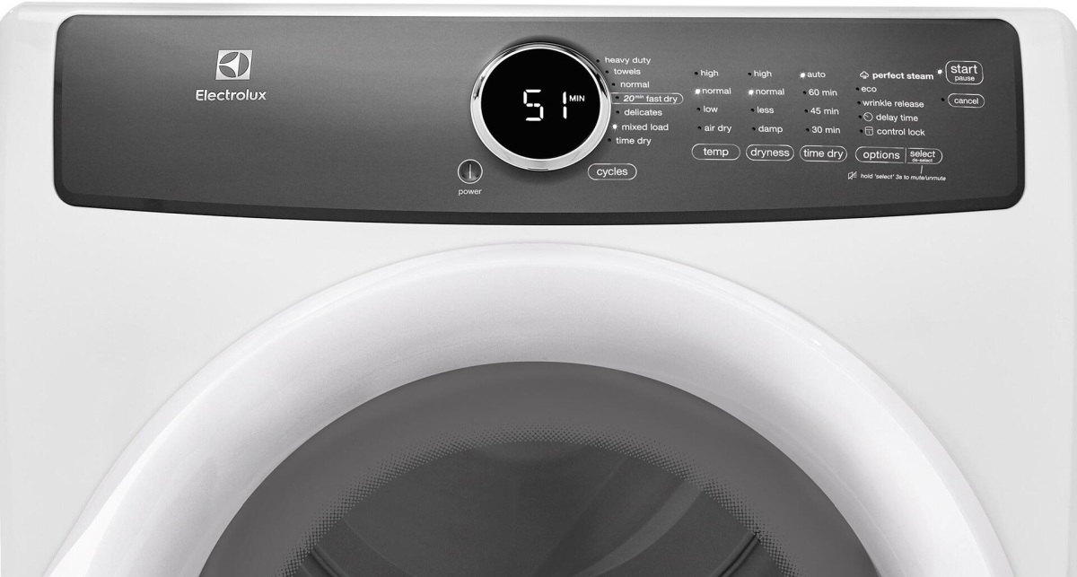 Electrolux 8.0 Cu. Ft. Island White Front Load Electric Dryer Roby s Furniture Appliance