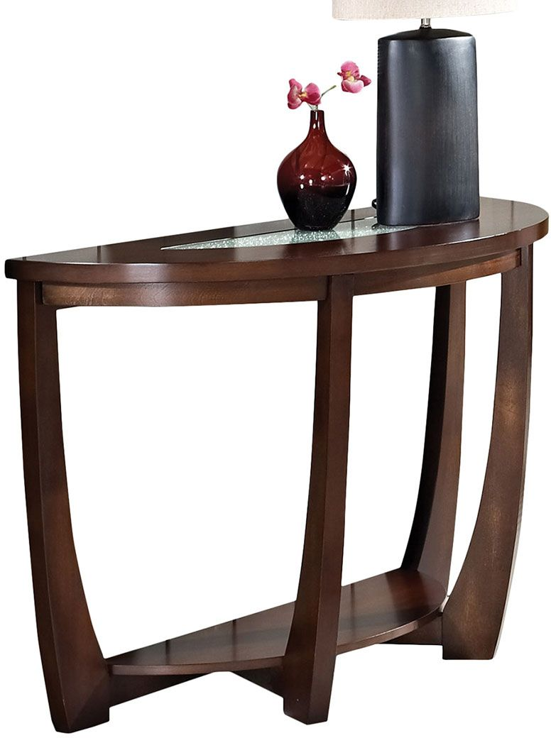 Steve Silver Co. Rafael Merlot Cherry Sofa Table with Glass Top Insert Johnson s Furniture Appliances