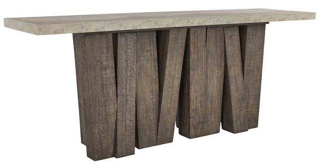 Classic Home Simone Antique Gray 76" Console Table with Olive Brown Base | Lafferty's Home Center