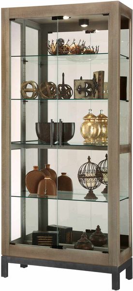 Howard Miller® Quinn V Aged Grey Curio Cabinet | Hubbard and Hoke Furniture