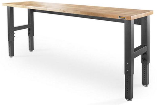 Gladiator® Workbench Hammered Granite 8' Adjustable Height Hardwood ...