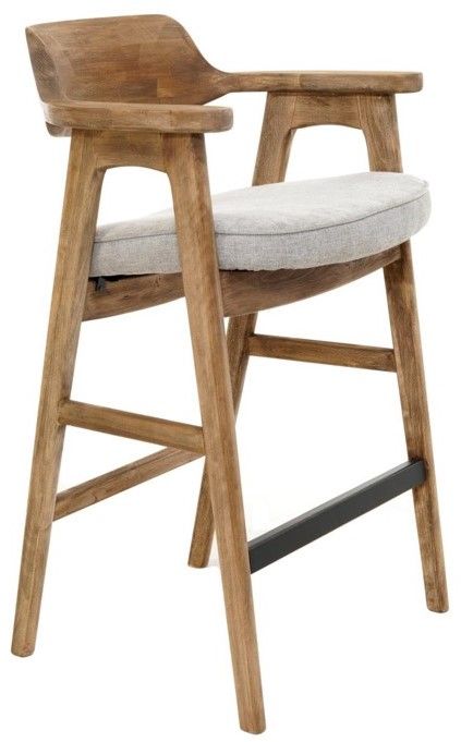 Nest Home Collections Wagner Anew Grey/Black/Natural Bar Chair ...