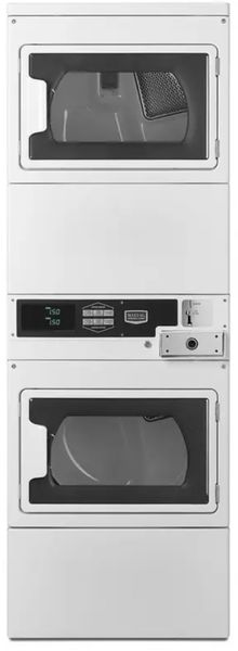 Maytag Commercial® 2 x 7.4 Cu. Ft. Dual Coin Drop Stacked Electric ...