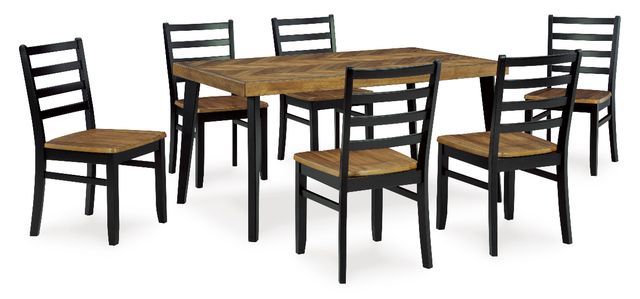 Signature Design by Ashley® Blondon 7-Piece Black/Brown Dining Set | BlvdHome